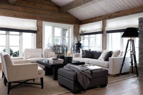 Modern cabin interior, Home living room, Modern cabin