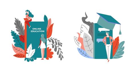 Cours Déducation En Ligne Pour Les Classes Détudiants Vecteur Premium