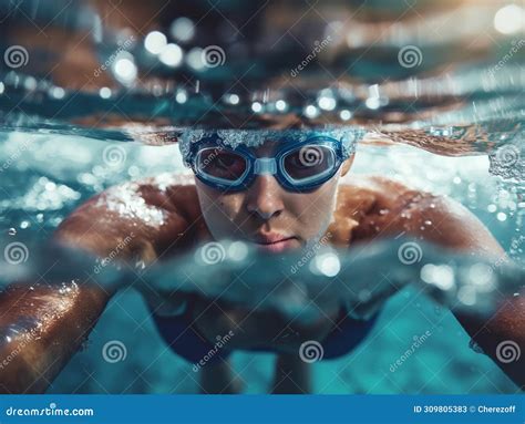 Underwater Grace Female Swimmer In Action Stock Image Image Of Elegant Female 309805383