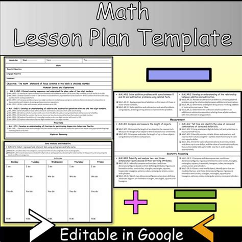 First Grade Math Lesson Plan Template Made By Teachers