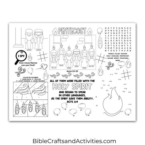 Pentecost Activity Sheet Bible Crafts Shop