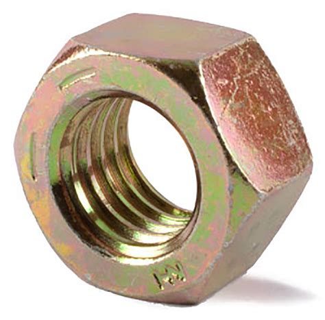 516 18 Grade 8 Finished Hex Nut Yellow Zinc Plated Fmw Fasteners