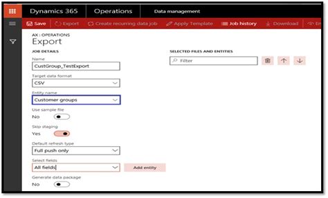 Operations Data Export Using Data Entities In D365 D365 F O Solutions