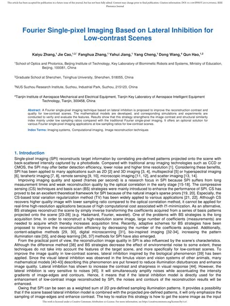 pdf fourier single pixel imaging based on lateral inhibition for low