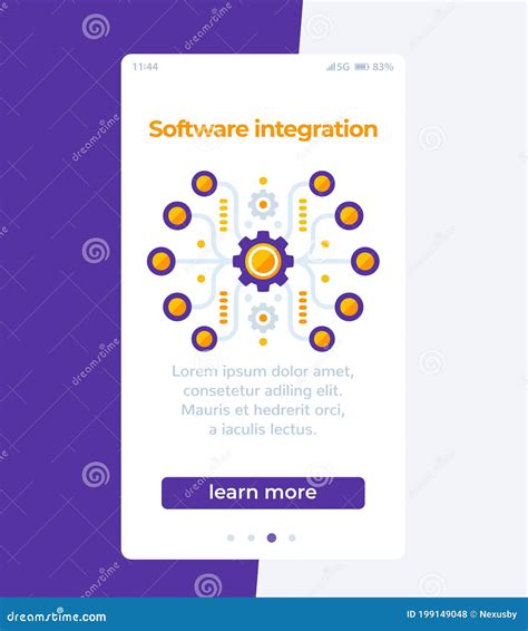 Software Integration Mobile Screen Vector Design Stock Vector