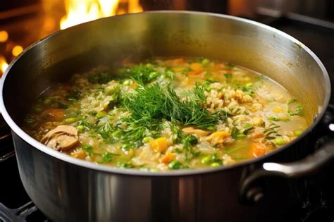 Premium Ai Image Adding Vegetable Broth To Simmering Risotto Mix