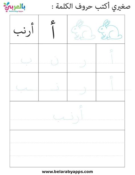 أوراق عمل حرف الألف Pdf لرياض الاطفال بالعربي نتعلم
