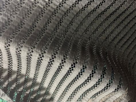 Black 3d Mesh With Ribbon Stripped Spacer Sandwich Mesh Scuba Fabric