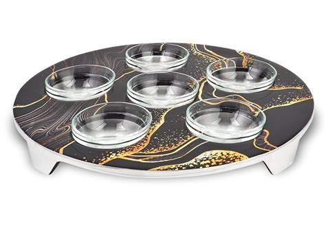 Matzo Plate Beautiful Passover Seder Plate Black Marble Design