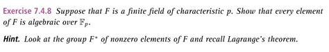 Solved Exercise Suppose That F Is A Finite Field Of Chegg