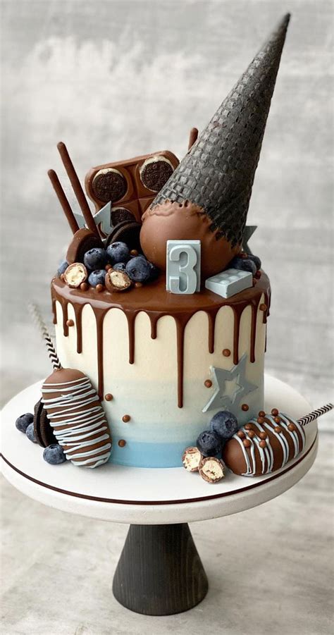47 Cute Birthday Cakes For All Ages Ombre Blue And White Cake