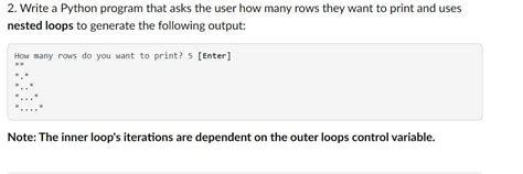 Solved 2 Write A Python Program That Asks The User How Many