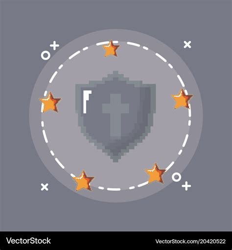 Video Game Shield Design Royalty Free Vector Image