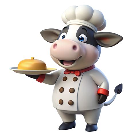 Chef Cow 3d Asset 46352876 Png