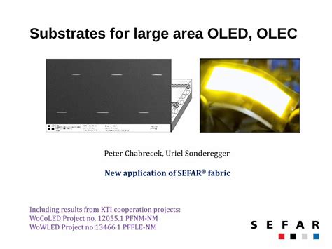 Pdf Substrates For Large Area Oled Olec · Oled Slot Die Deposition Processes And