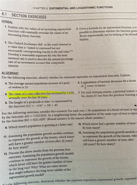 Solved Chapter 6 Exponential And Logarithmic Functions 61