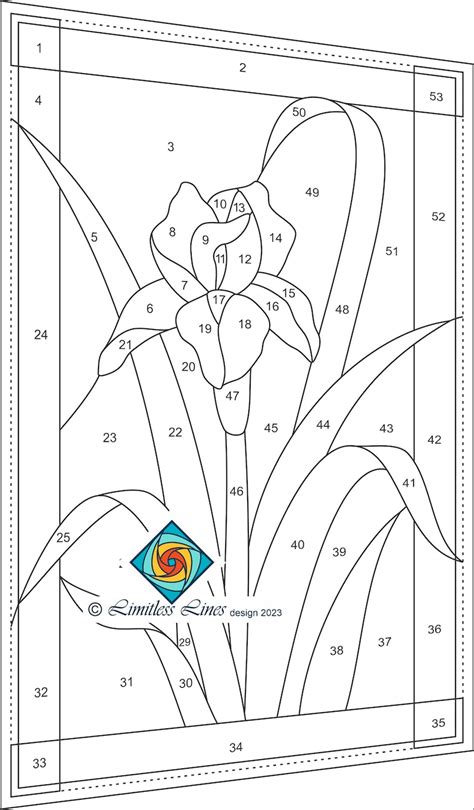 Iris Stained Glass Pattern Pdf Digital Instant Download Intermediate