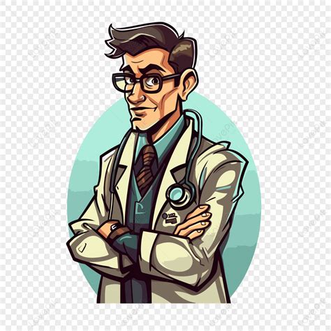 医生听诊器 向量貼紙剪貼畫卡通醫生穿著夾克和眼鏡剪貼畫eps圖案素材免費下載，可愛卡通圖片，尺寸4267 × 4267px Lovepik