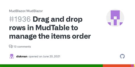 Drag And Drop Rows In Mudtable To Manage The Items Order · Issue 1936 · Mudblazormudblazor