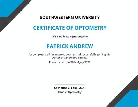 Free Optometry Diploma Template Word Doc Psd Indesign Illustrator