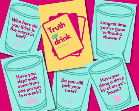 Truth Or Drink Drinking Game Party Card Game Drinking Card Game