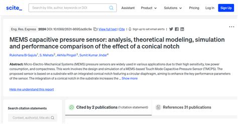 Mems Capacitive Pressure Sensor Analysis Theoretical Modeling Simulation And Performance
