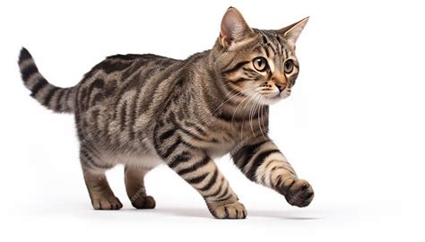 Premium Photo Playful Cat Side View Isolated On White Background