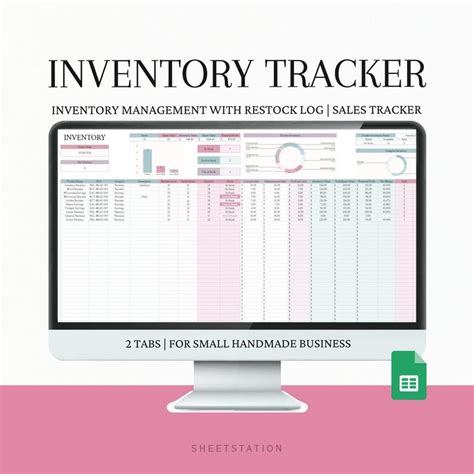 Inventory Tracker Spreadsheet Small Handmade Business Product