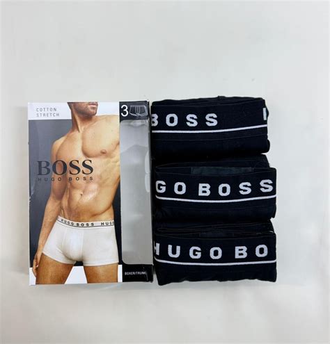 Hugo Boss Mens Soft Cotton Stretch Underwear 3 Pack Boxer Trunks Ebay Uk
