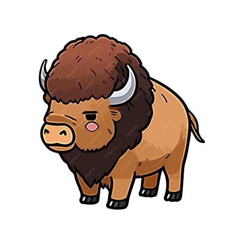 Premium Vector Cute Bison Cartoon Style