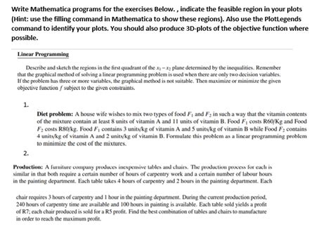solved write mathematica programs for the exercises below