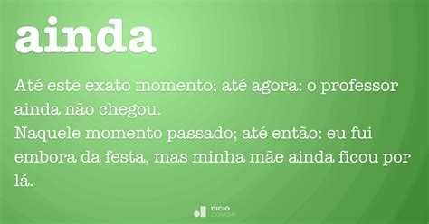Ainda Dicio Dicionário Online De Português