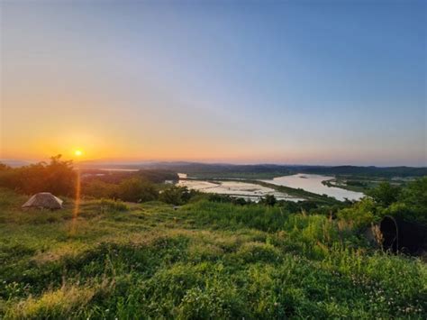 파주 임진강이 보이는 노지캠핑 가능한 일몰 명소 장산전망대 네이버 블로그
