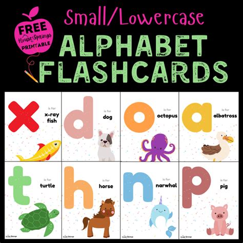 Free Alphabet Flashcards Smalllowercase Letters House Of Springs