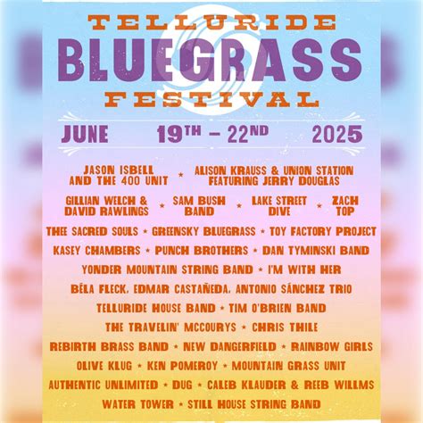 Telluride Bluegrass Festival Unveils 2025 Lineup