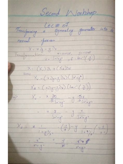Symmetry Second Workshop Notes Pdf