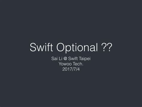 Swift Optional Pdf
