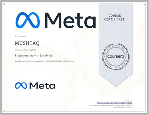 Mushtaq Saeed On Linkedin Javascript Frontenddevelopment Coursera Codingjourney Meta