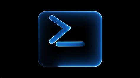 Glowing Blue Powershell Icon On Black Background Stock Illustration Download Image Now