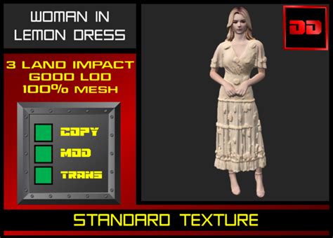 Second Life Marketplace Npc Woman In Lemon Dress Fp
