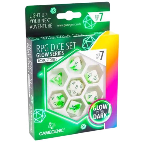 Gg Set Daddos Glow Series Toxic Stones Rpg Dice Set 7 Pcs