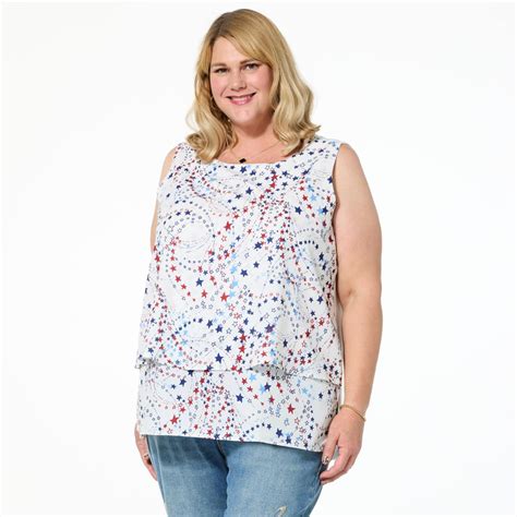 Dg2 By Diane Gilman Printed Combo Easy Tank Hsn