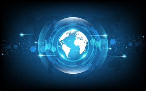 글로벌 네트워크 연결 세계 지도 추상적인 기술 배경 글로벌 비즈니스 혁신 개념 3차원 형태에 대한 스톡 벡터 아트 및 기타 이미지 3차원 형태 가리키기 개념 Istock