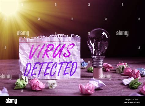 Word Writing Text Virus Detected Business Photo Showcasing A Computer Program Used To Prevent