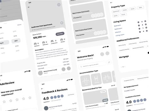 Real Estate App Hifi Wireframes