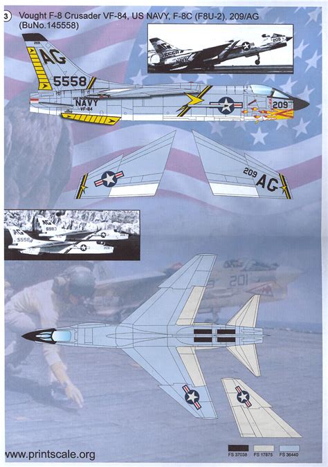 Print Scale Decals 1 48 Vought F 8 Crusader U S Navy Jet Fighter Ebay