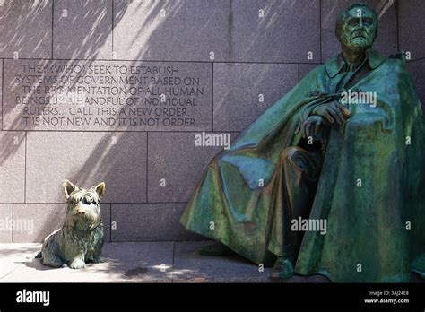 The Landmark Franklin Delano Roosevelt Memorial Features A Bronze