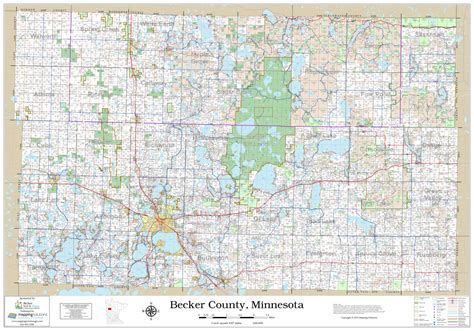 Becker County Minnesota 2020 Wall Map Mapping Solutions