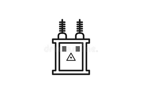 Electrical Substation Icon Outline Design Stock Illustration