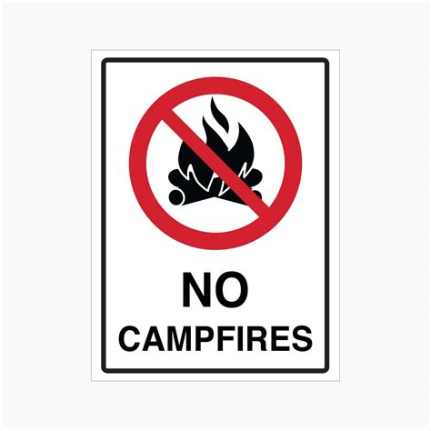 Outdoor Fire Prevention Signage No Campfires Sign 8x12 Inch Aluminum